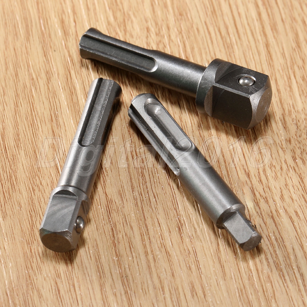 SDS Plus Extension Socket Adapter Set 1/4",3/8",1/2" Impact Drill Bits ...