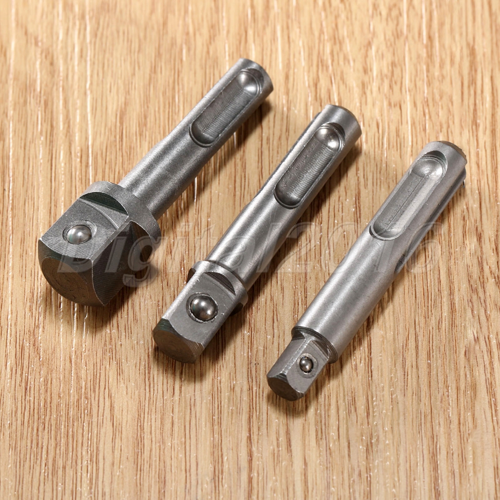 SDS Plus Extension Socket Adapter Set 1/4",3/8",1/2" Impact Drill Bits ...