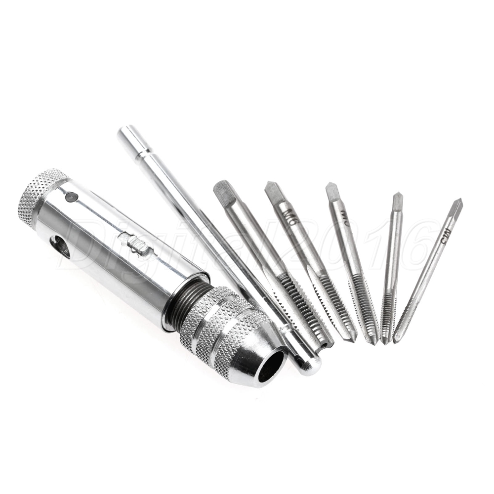 M3-M8 T-Handle Ratchet Tap Wrench Machinist Tool + M3-M8 Screw Thread ...