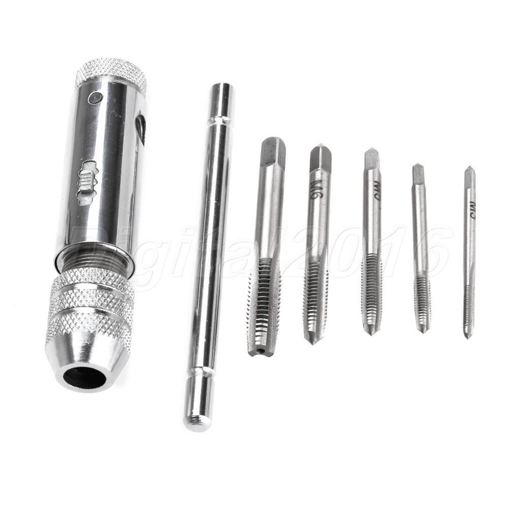 M3-M8 T-Handle Ratchet Tap Wrench Machinist Tool + M3-M8 Screw Thread ...