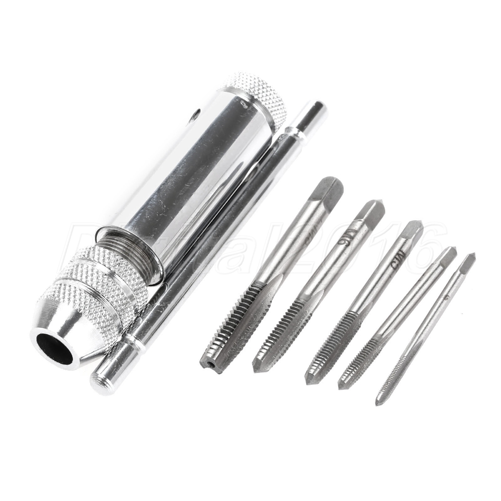 M3-M8 T-Handle Ratchet Tap Wrench Machinist Tool + M3-M8 Screw Thread ...