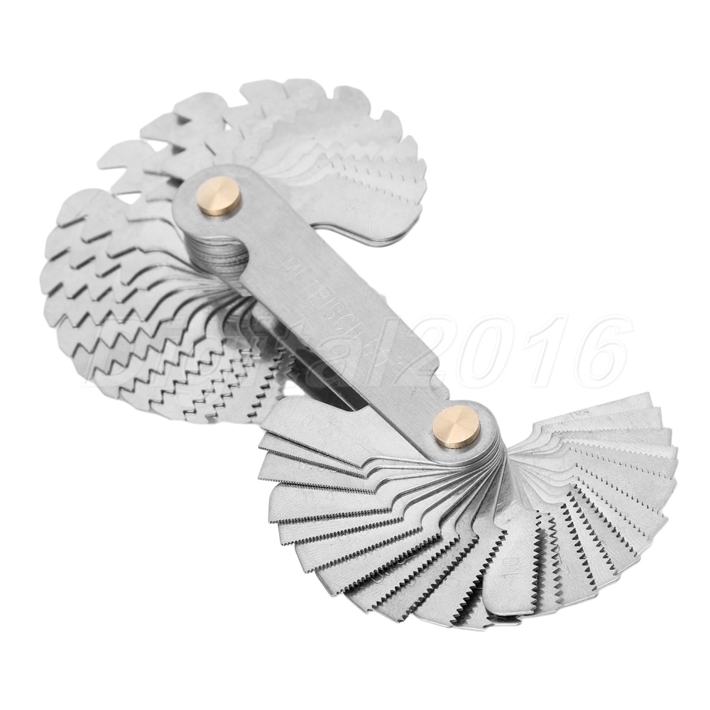 52 Blades Screw Thread Pitch Gauge Angle 60° Metric 55° Imperial ...