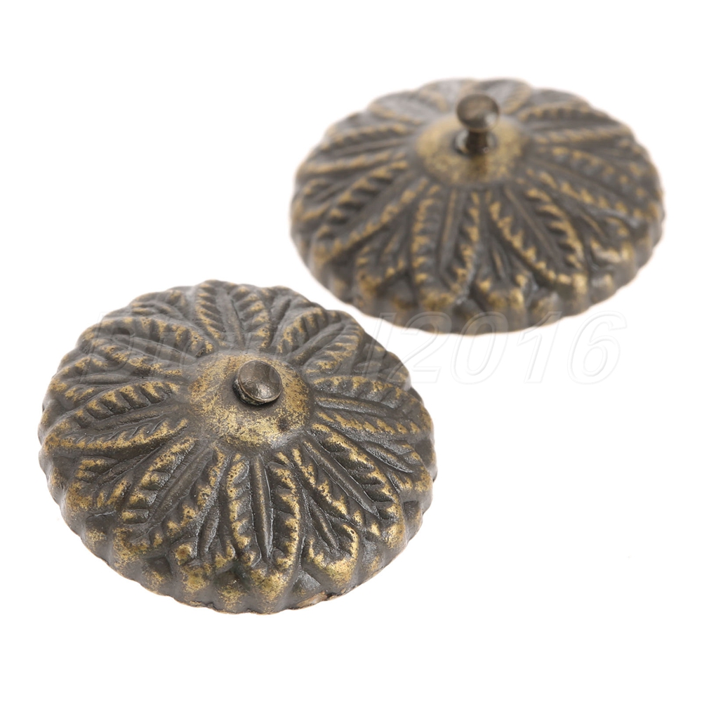 50pcs Vintage Furniture Decorative Tack Studs Floral Upholstery Nails ...