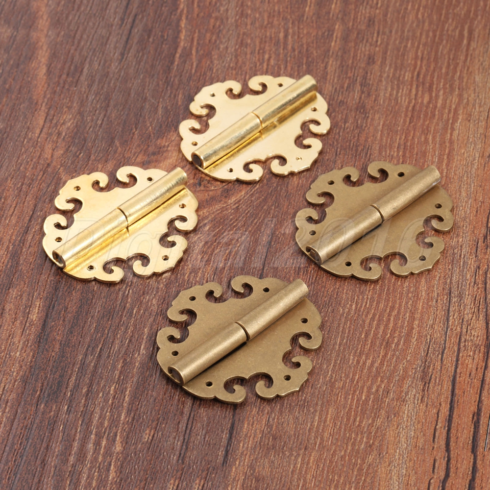 2 Hinge Chinese Furniture Brass Hardware Copper For Trunk Cabinet Box ...