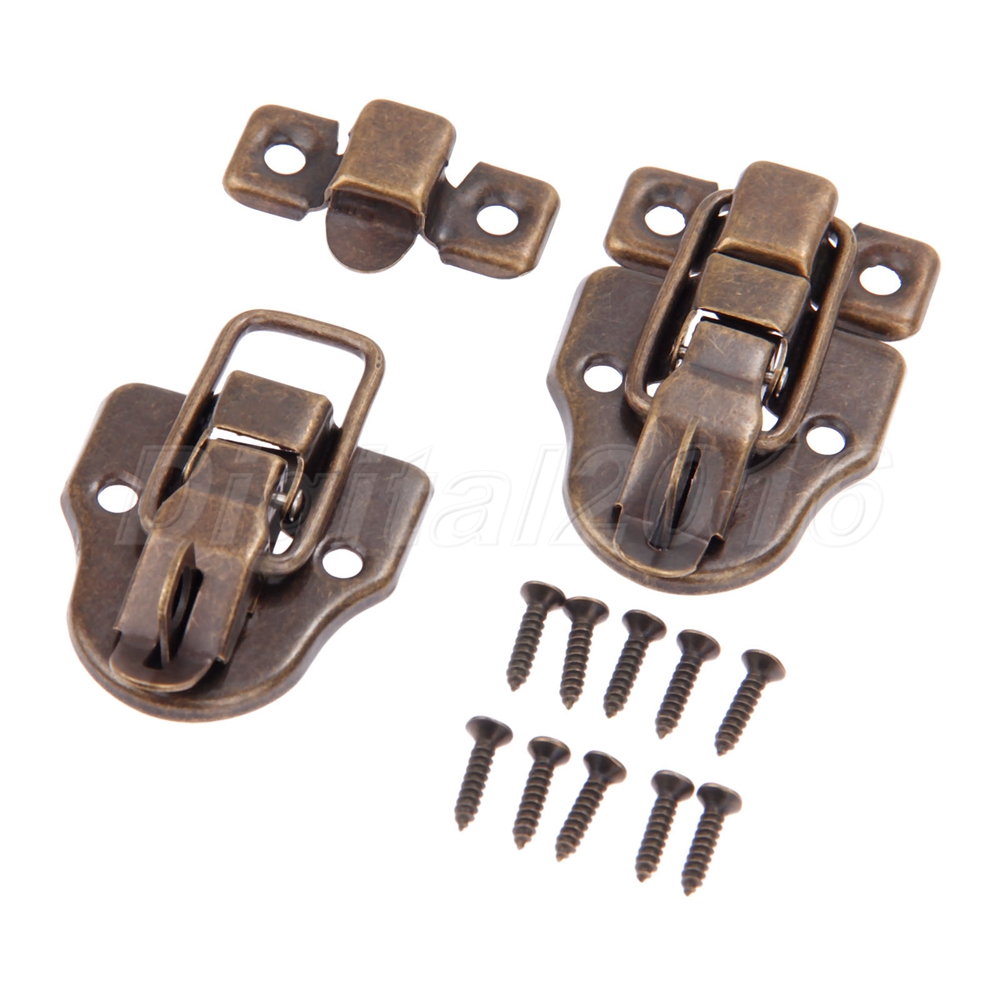 2pc Vintage Cabinet Jewelry Box Latch Hasps Wood Chest Lock Toggle ...