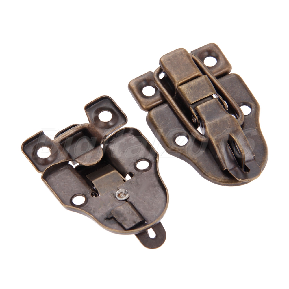 2pc Vintage Cabinet Jewelry Box Latch Hasps Wood Chest Lock Toggle ...