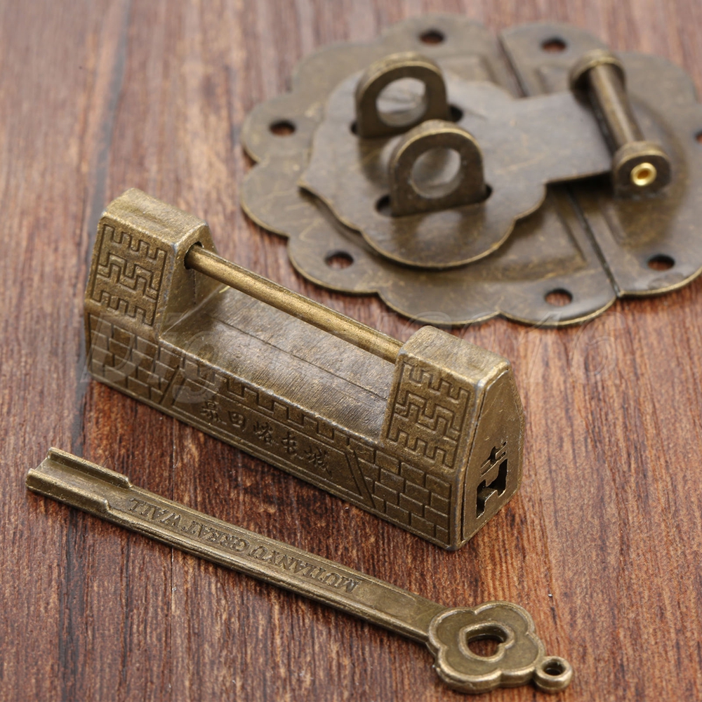 Zinc Alloy Padlock & Box Latch Hasp Catch Set Jewelry Box Chest ...