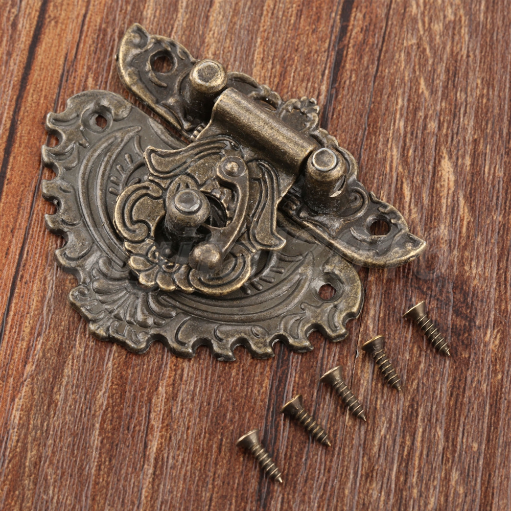 Jewelry Box Clasp Buckle Antique Bronze Carved Chest Toolbox Latch ...