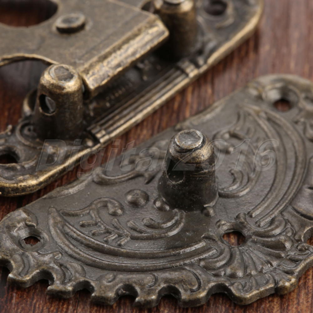 Jewelry Box Clasp Buckle Antique Bronze Carved Chest Toolbox Latch ...