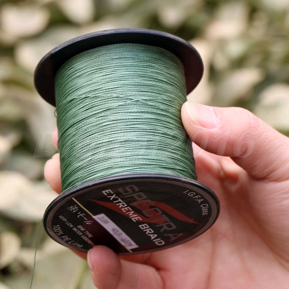 Green 100/300/500/1000M Dyneema Spectra Extreme PE Braided Fishing Line ...